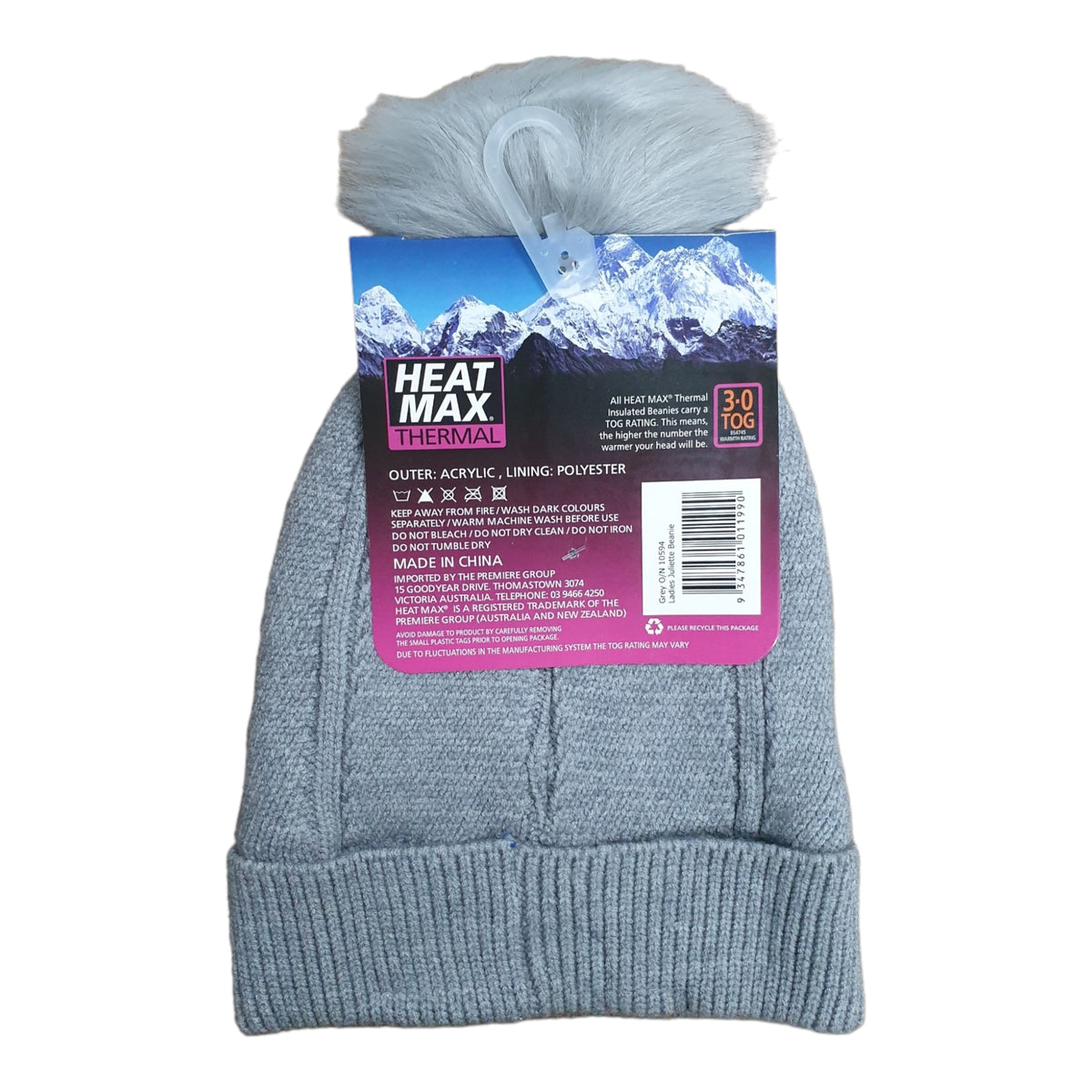 Heat Max Thermal Ladies Juliette Beanie - Grey – aaasocksanduggs.com.au