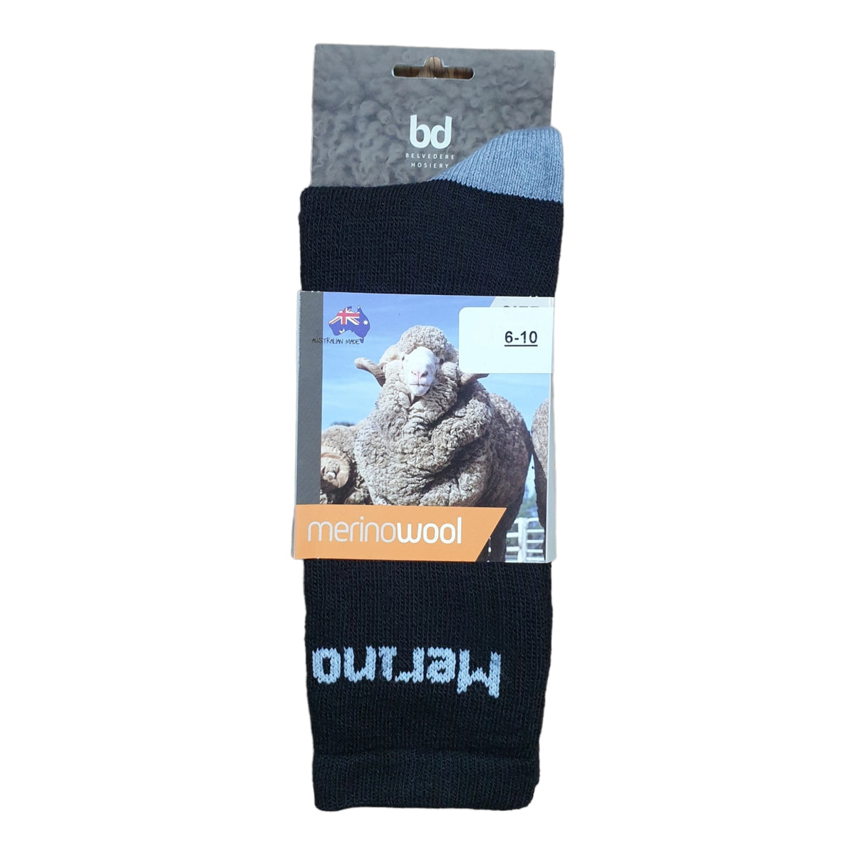 Australian Made Merino Wool Work Socks // 6-11 Black – aaasocksanduggs ...